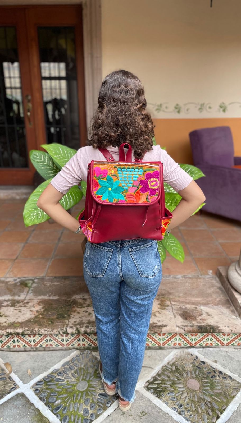 Mexican Backpack With Floral Embroidery Handmade Backpack - Etsy