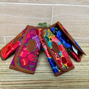 Mexican Wallet With Floral Embroidery, Handmade Wallet, Traditional ...