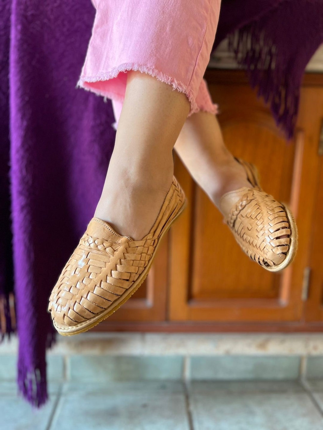 Authentic Mexican Leather Huarache, Mexican Women's Shoe, Traditional ...