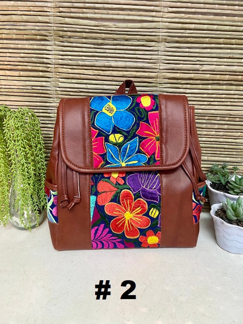 Mexican Backpack With Floral Embroidery Handmade Backpack - Etsy