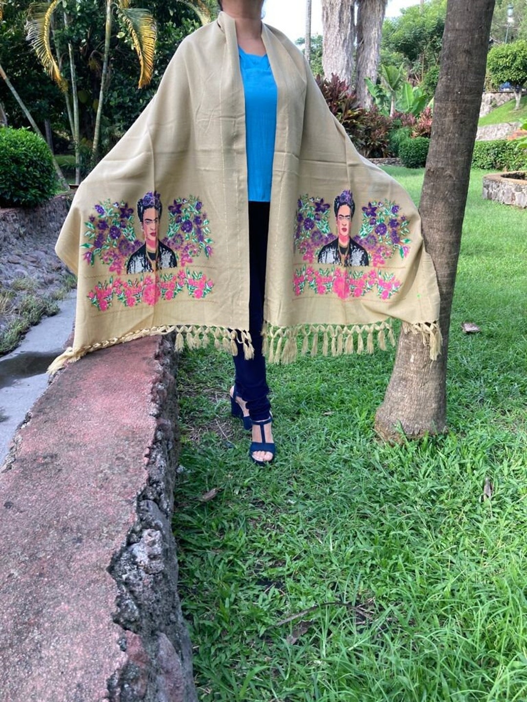 Mexican Rebozo Frida Rebozo Mexican Shawl Pashmina Shawl - Etsy