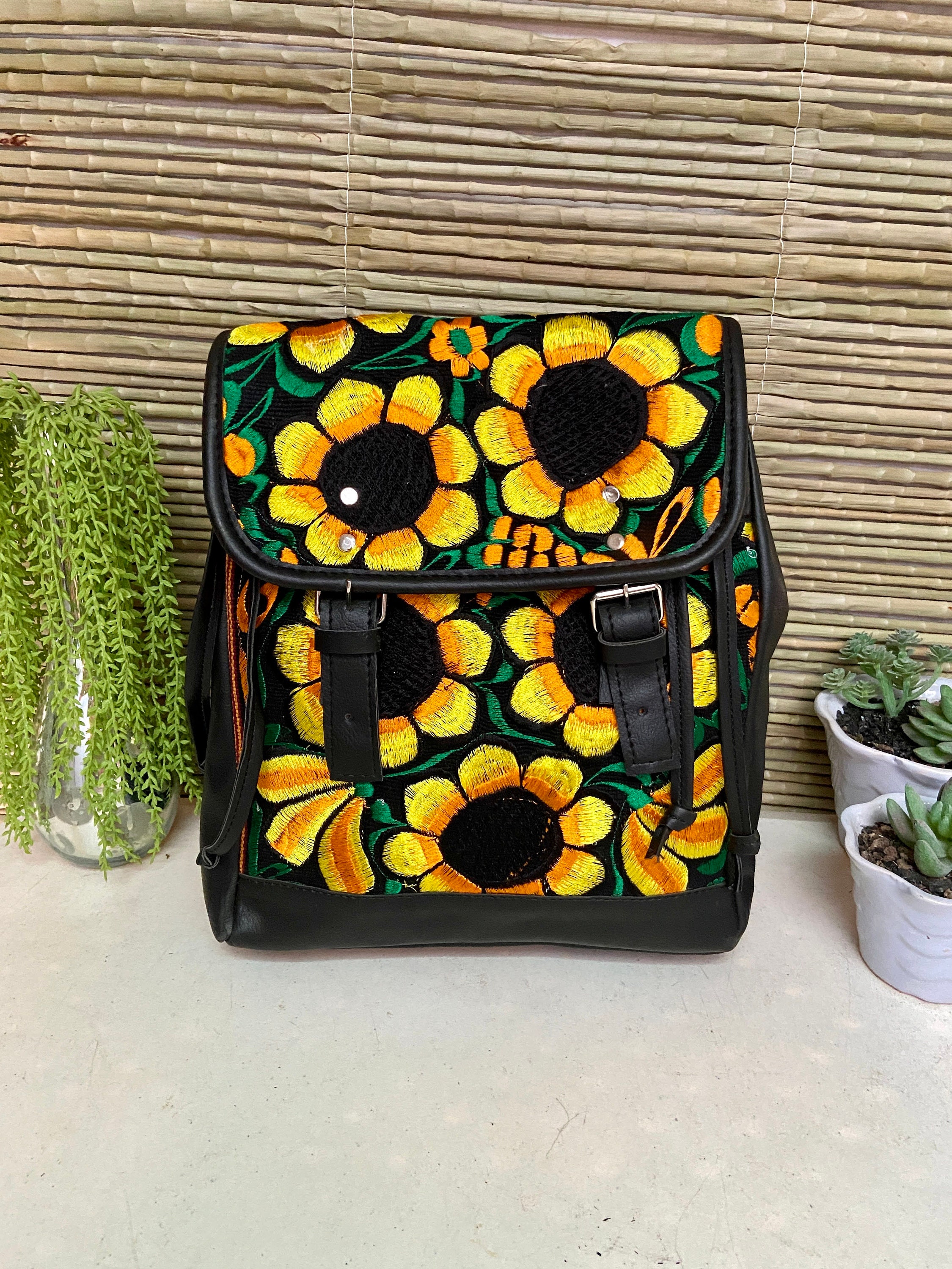 Mexican Backpack With Floral Embroidery Handmade Backpack - Etsy