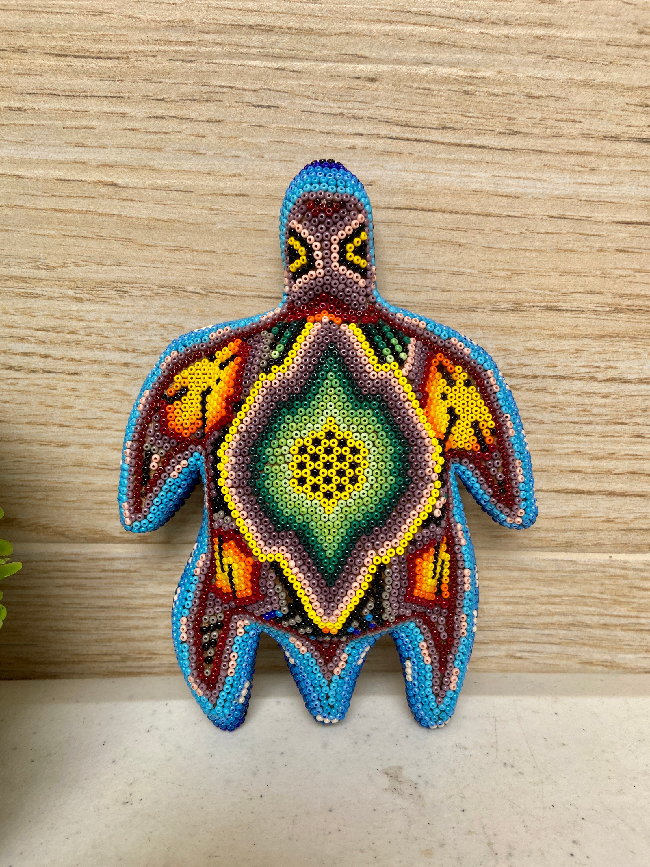 Huichol Beaded Turtle Statue: Mexican Folk Art Decor - Etsy