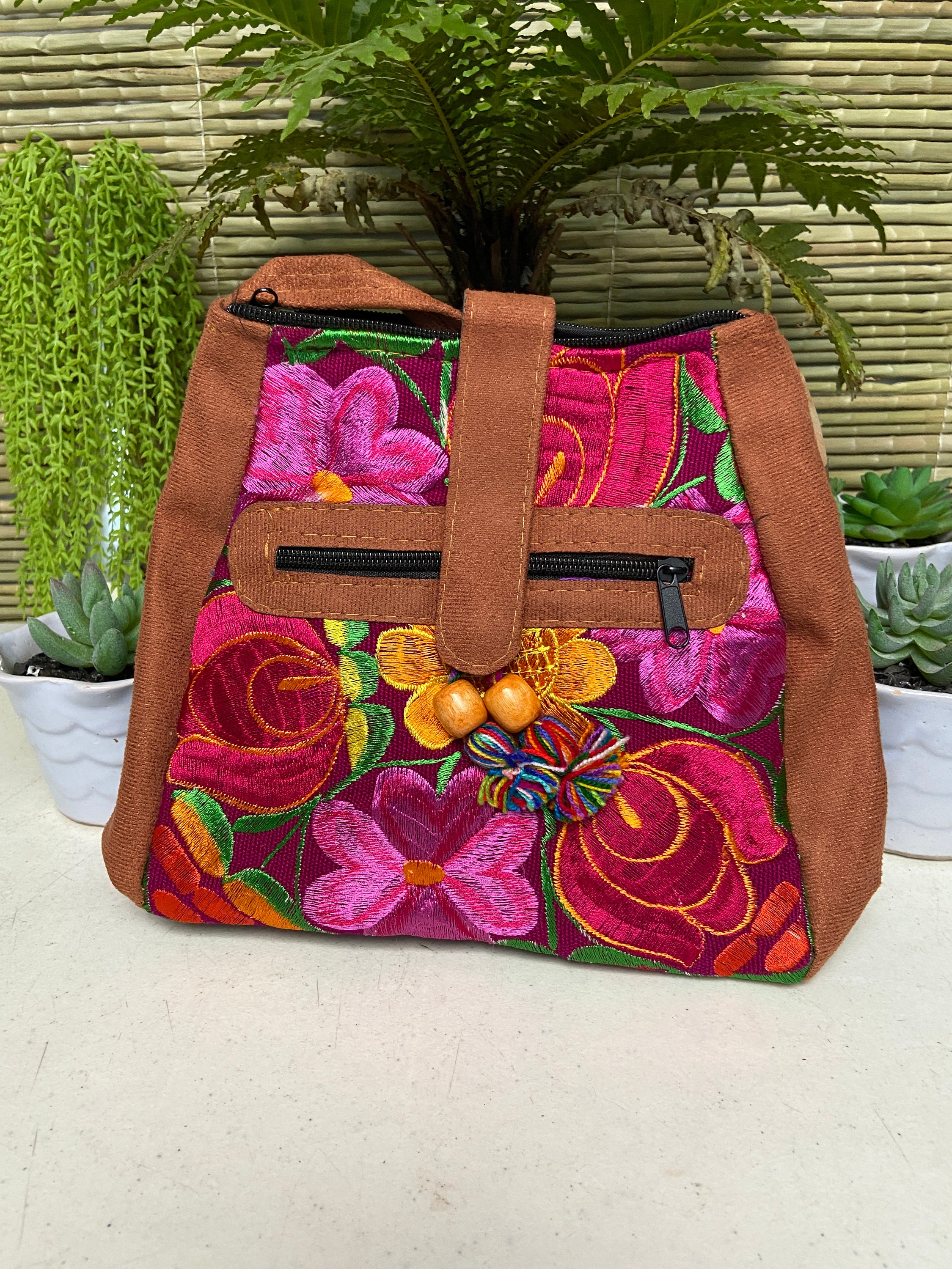 Mexican Bag With Floral Embroidery Handmade Bag Traditional - Etsy