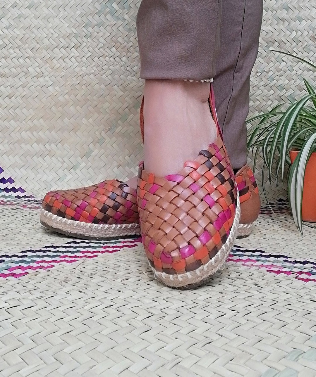 Authentic Mexican Leather Huarache, Mexican Women's Shoe, Traditional ...