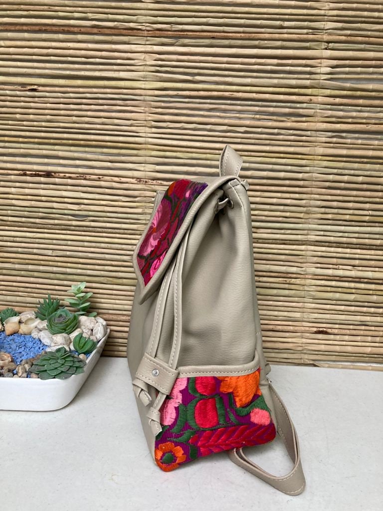 Mexican Backpack With Floral Embroidery Handmade Backpack - Etsy