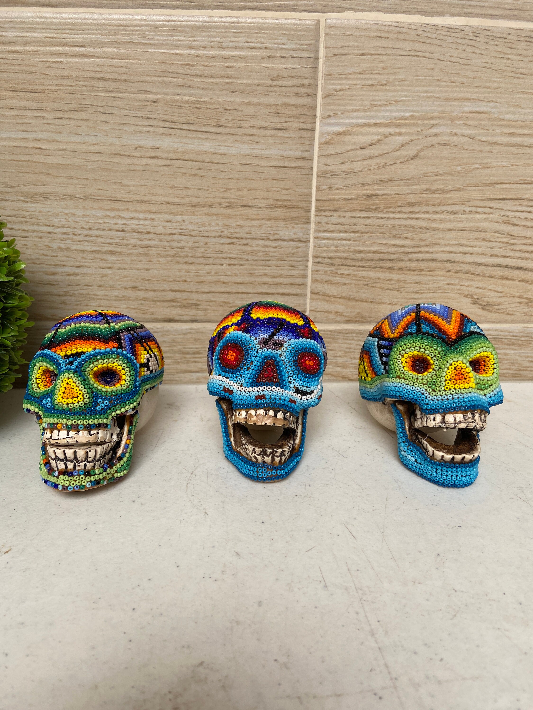 Huichol Skull Huichol Decor Huichol Beadwork Mexican Art - Etsy