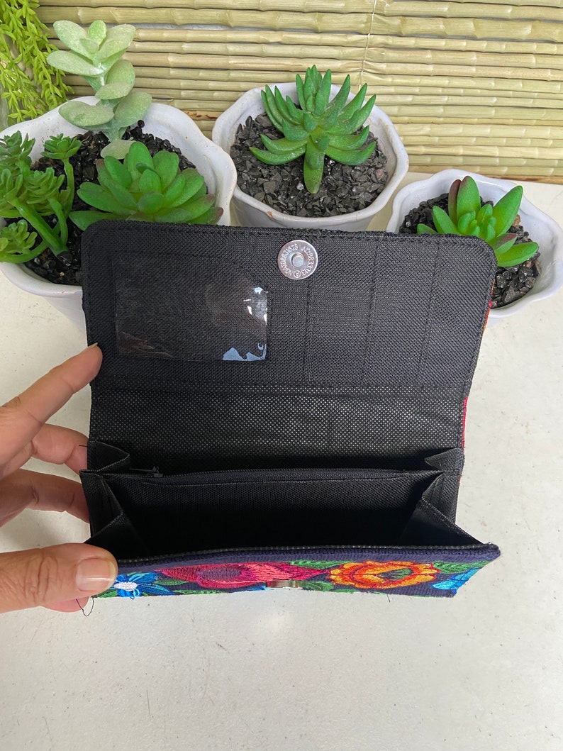 Mexican Wallet With Floral Embroidery Handmade Wallet - Etsy