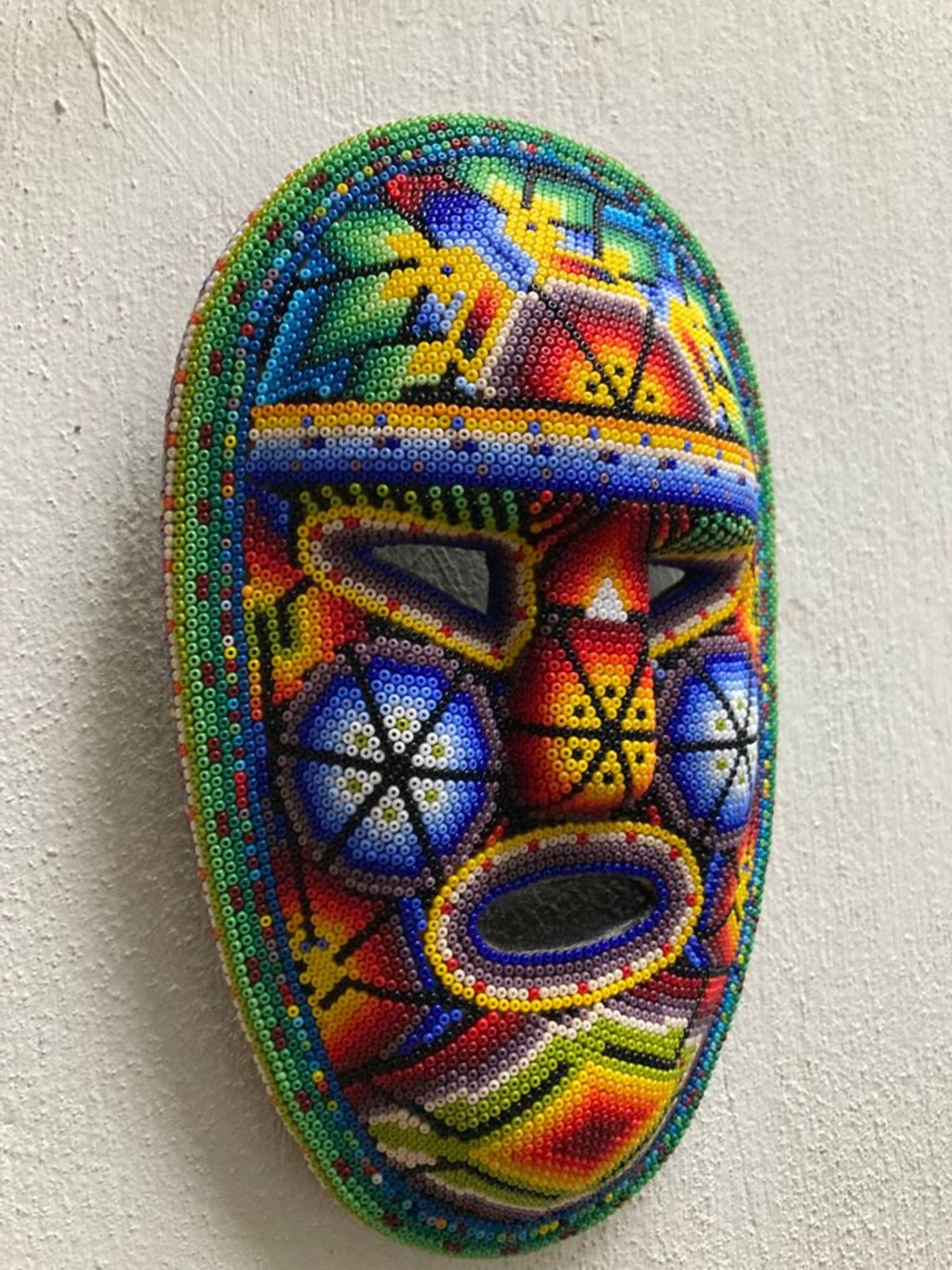 Huichol Mask Huichol Decor Huichol Beadwork Mexican Art - Etsy