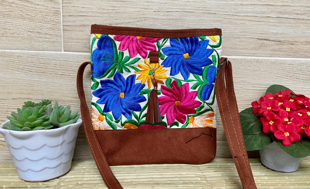 Mexican Bag With Floral Embroidery, Handmade Bag, Traditional Mexican ...