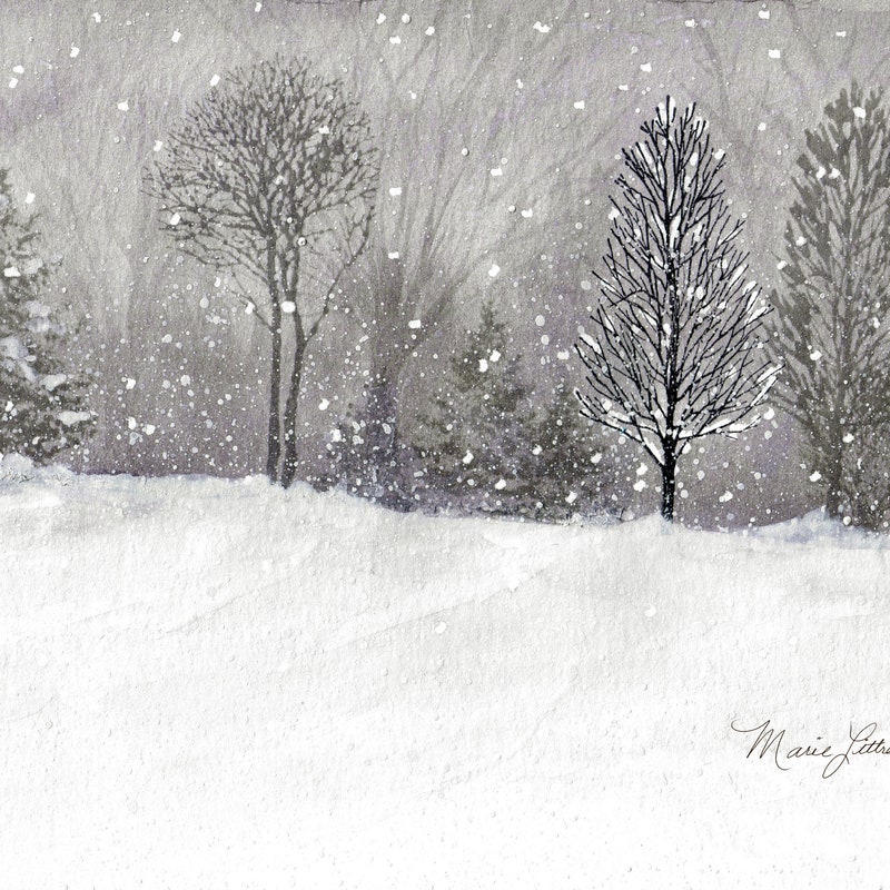 Winter Scene Art - Etsy