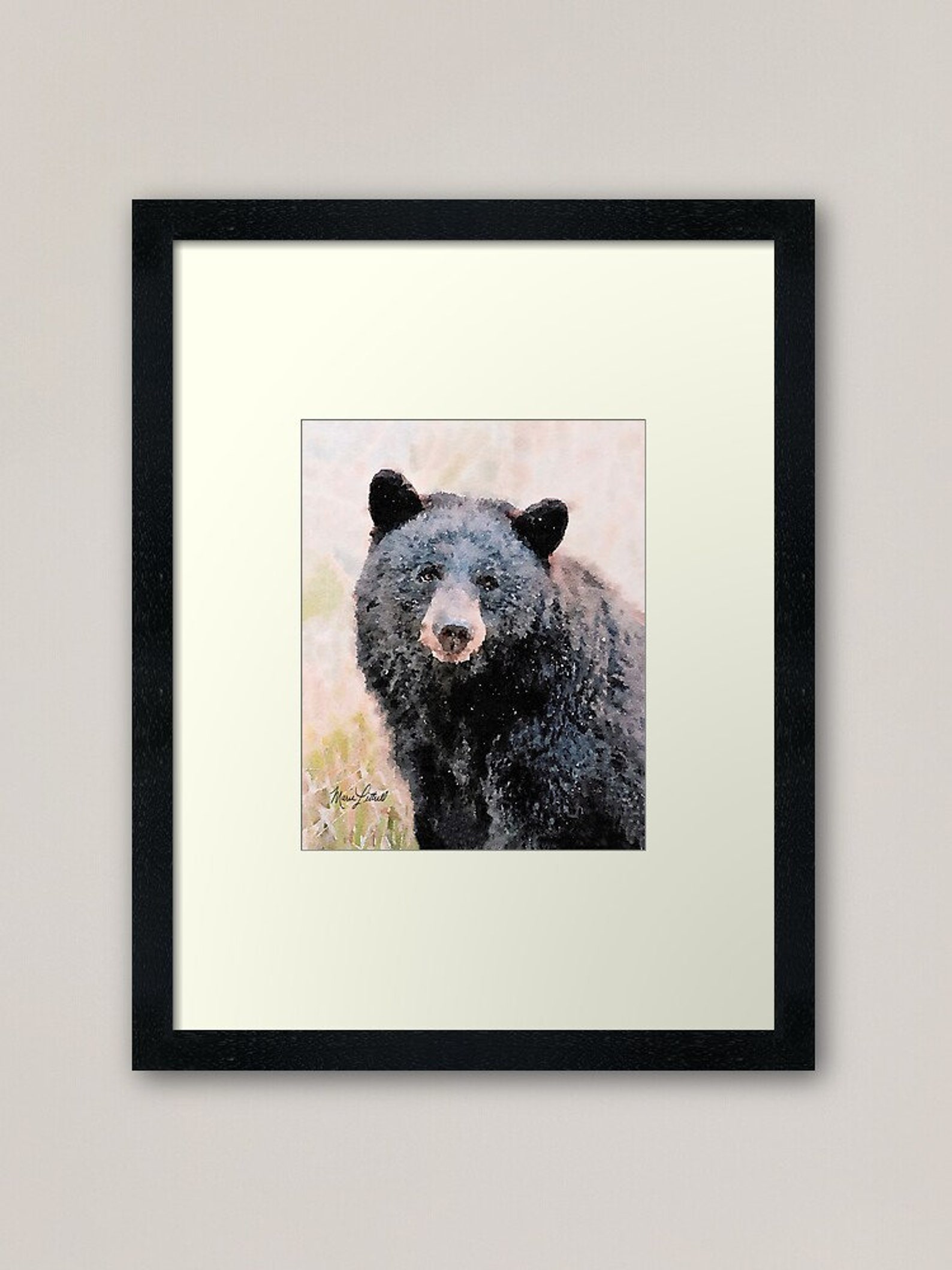 Watercolor Bear Painting, Black Bear Watercolor Print, Bear Art ...