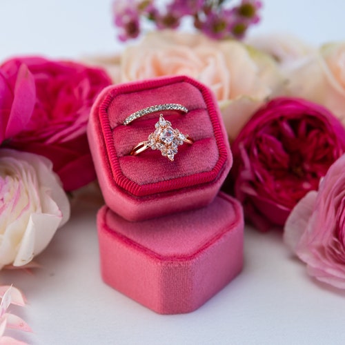 Jewelry Storage Storage & Organization Indian red Velvet ring box ...