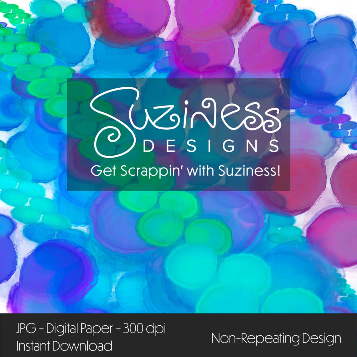 10 Vibrant Abstract Digital Scrapbook Paper Designs - 12"x12" Dorm Art ...