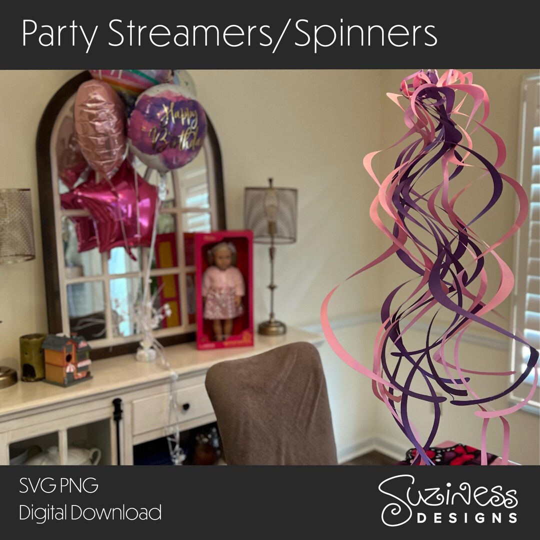 Party Streamers SVG File: DIY Twirly Spinners Decor (digital Download ...