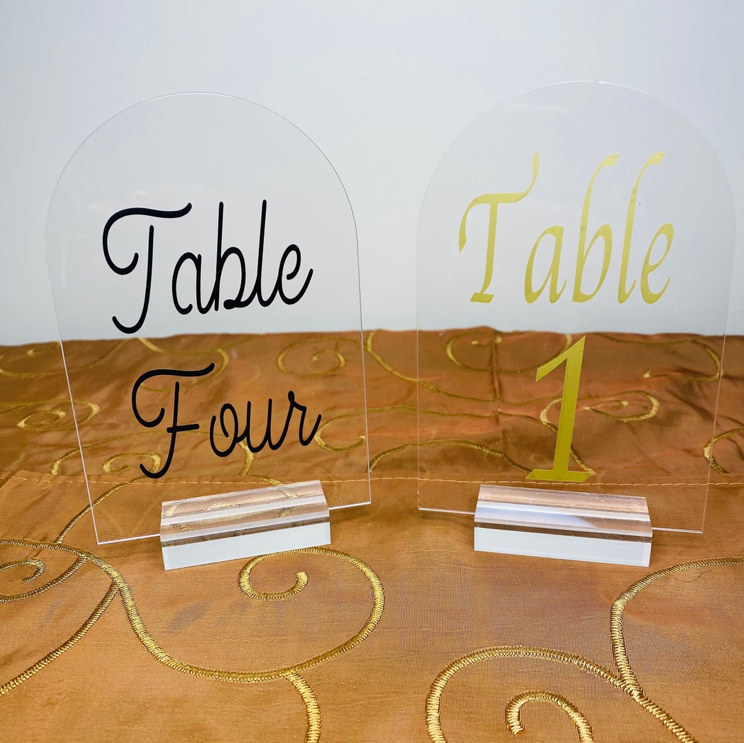 Acrylic Table Numbers - Arch Acrylic Table Numbers - Hexagon Table ...