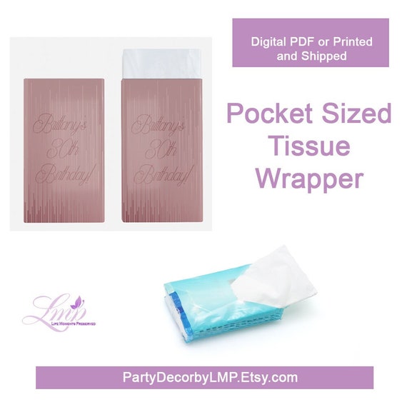 Pocket sized tissue wrapper - Happy tears tissue covers - Birthday ...