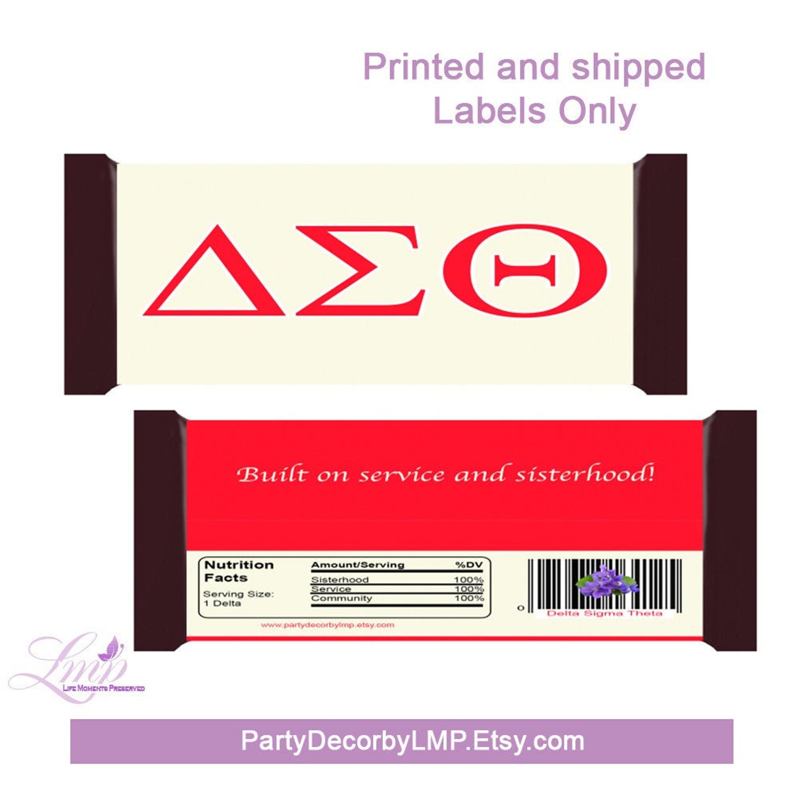 Delta Sigma Theta Candy Bar Wrapper - Delta Sigma Theta Candy Bar ...
