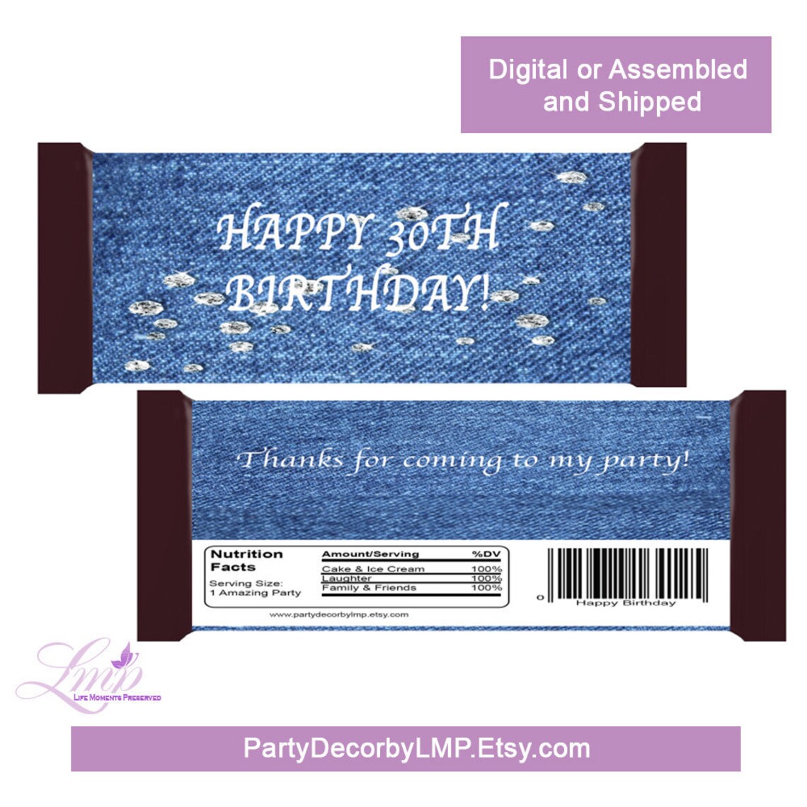 Denim and Diamond Candy Bar Denim Candy Wrapper Denim and - Etsy