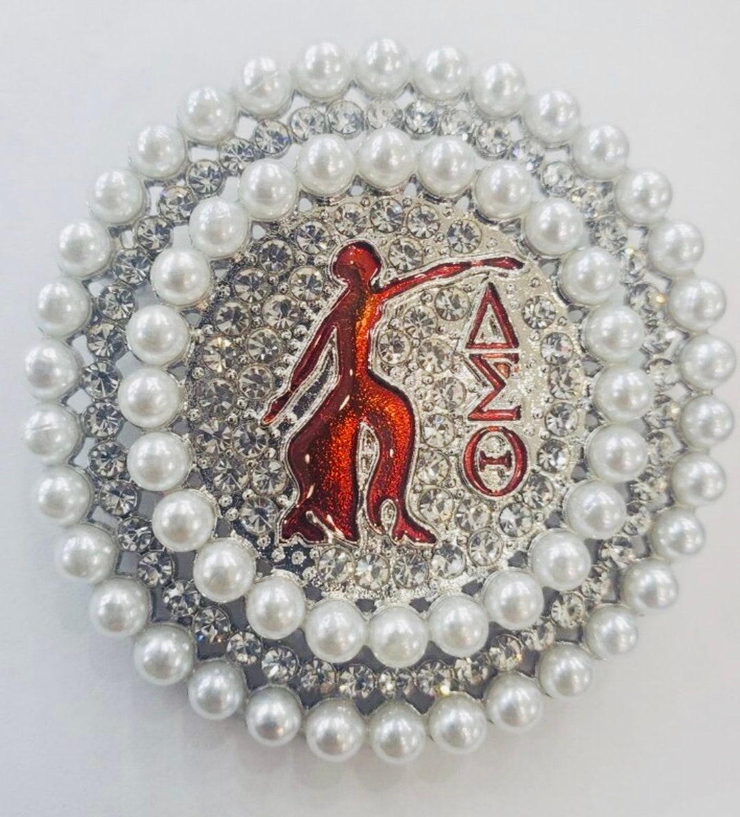 Delta Sigma Theta Fortitude Pin Delta Pearl and Rhinestone - Etsy