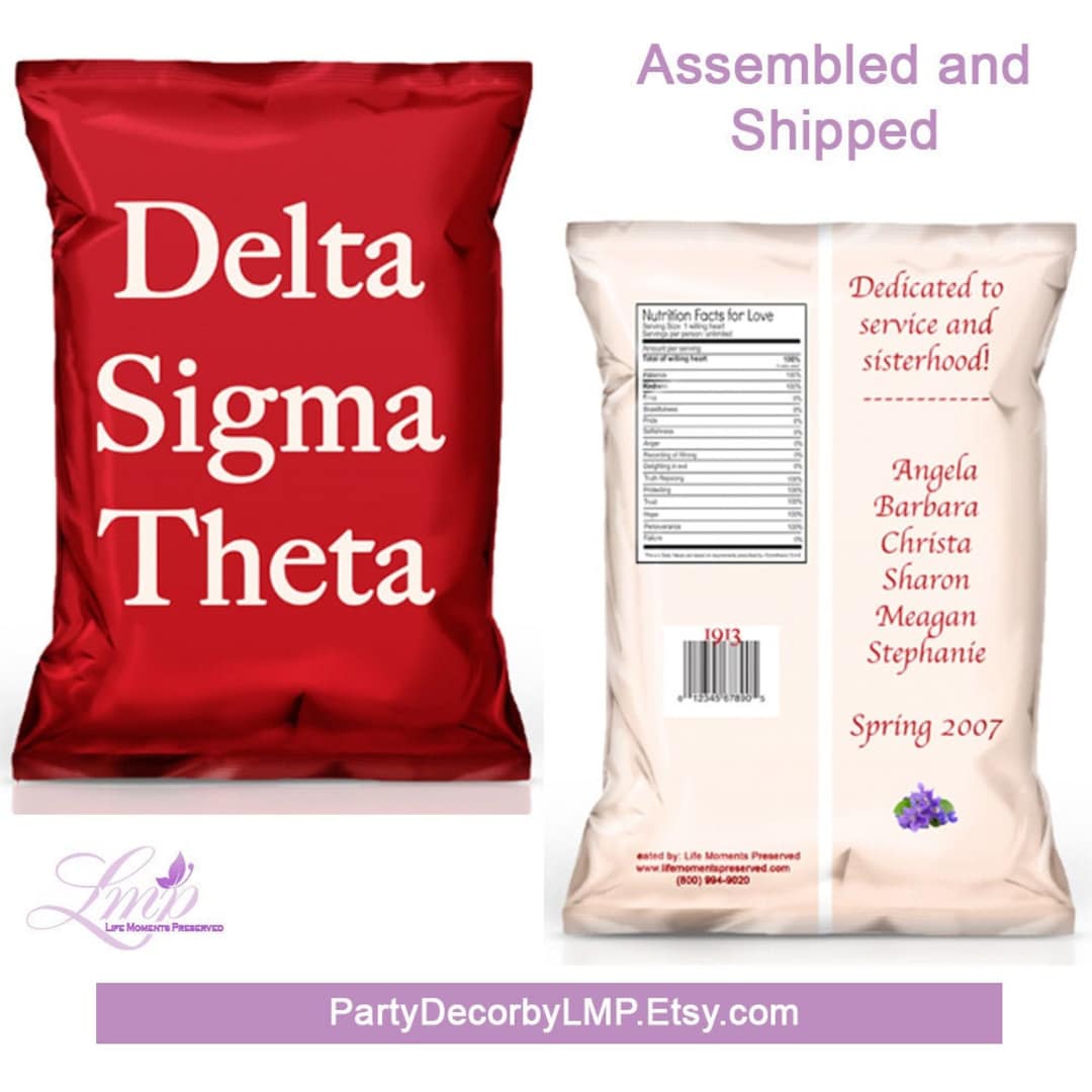 Delta Sigma Theta Chip Bag - Favor Bags - DST - Delta Sigma Theta ...