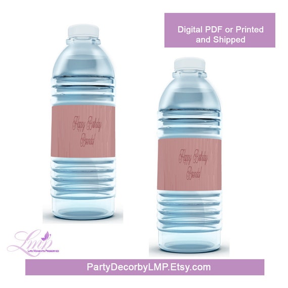 Rose Water Bottle Label - Rose Water Label - Birthday Water Bottle ...