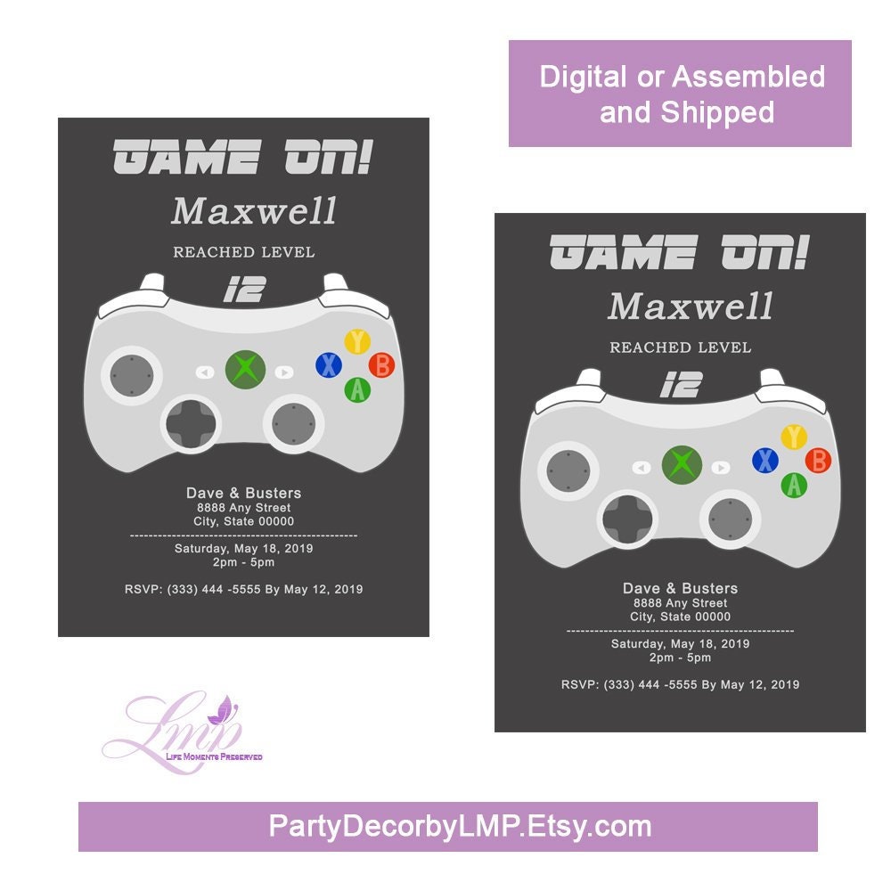 Video Game Invitation - Video Game Decor - Video Game - Video Game ...