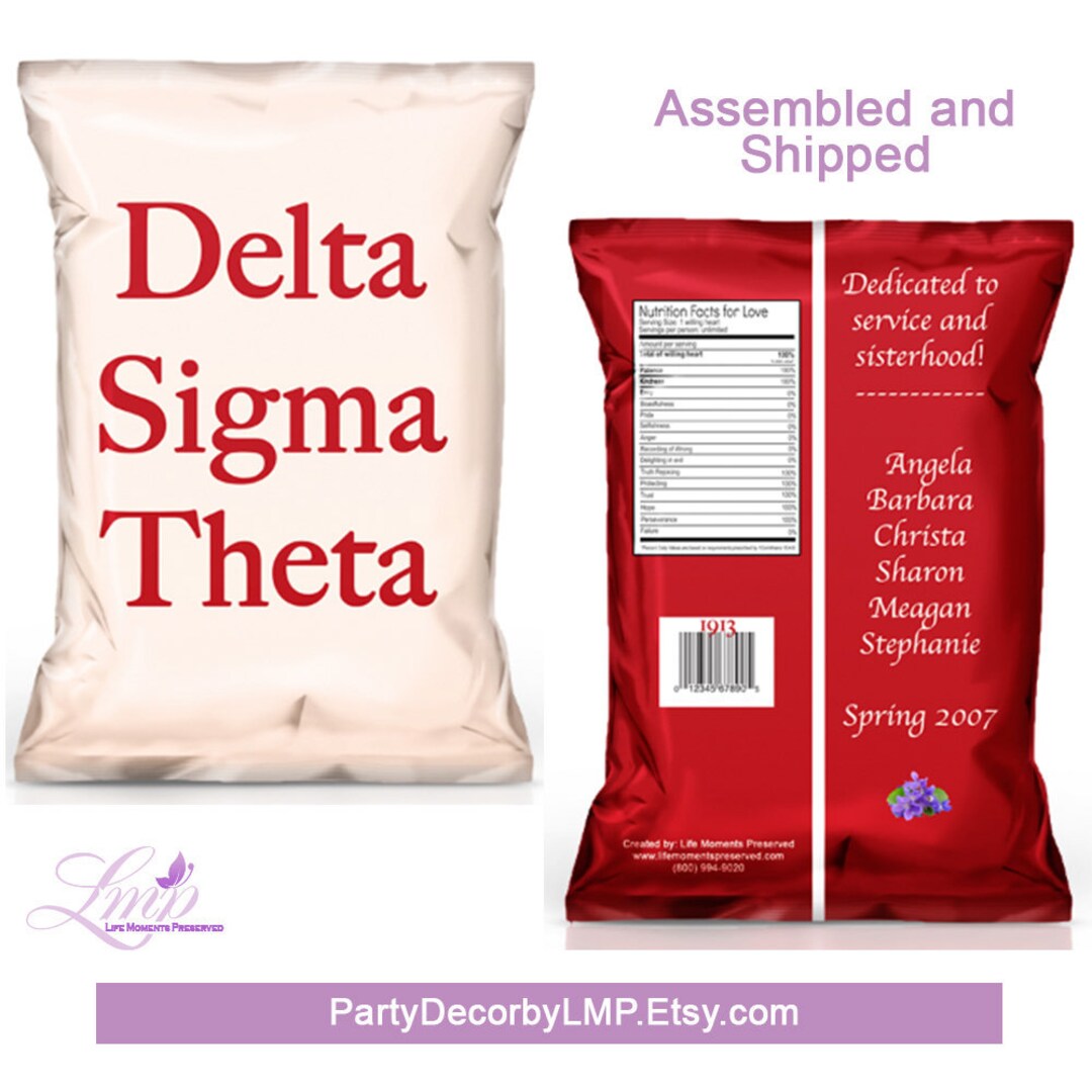 Delta Sigma Theta Chip Bag - Favor Bags - DST - Delta Sigma Theta ...