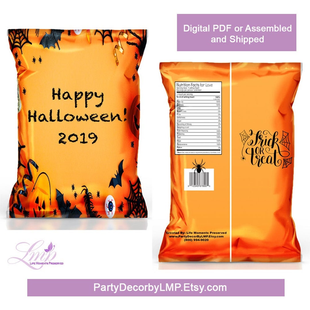 Halloween Chip Bags Halloween Favor Bags Halloween Digital Halloween ...