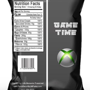 Video Chip Bag - Video Favor Bag - Digital - Video Game Party - Gamer ...