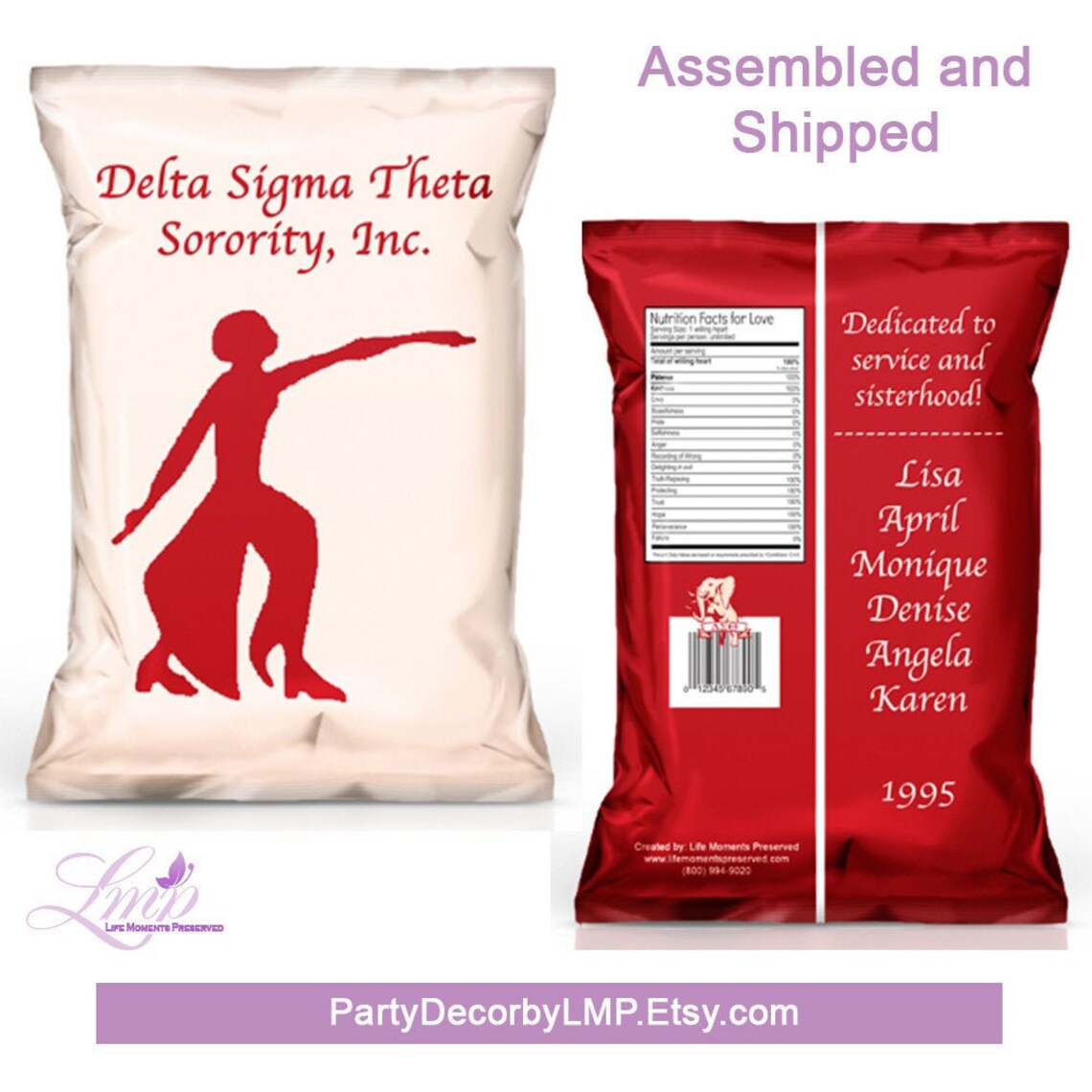 Delta Sigma Theta Chip Bag - Favor Bags - DST - Delta Sigma Theta ...