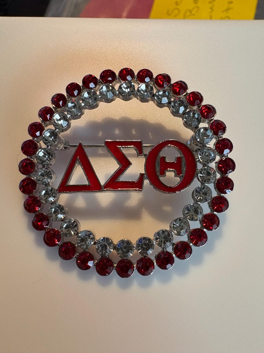 Delta Sigma Theta Rhinestone Pin - Delta Red and Clear Rhinestone Pin ...