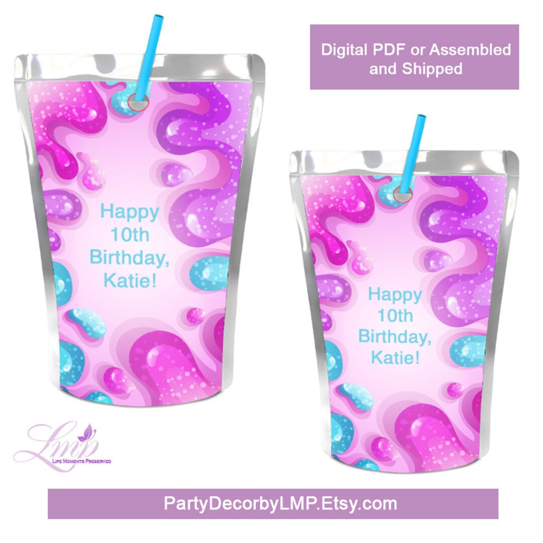 Slime Capri Sun - Slime Theme Party - Slime Party - Slime Favors ...