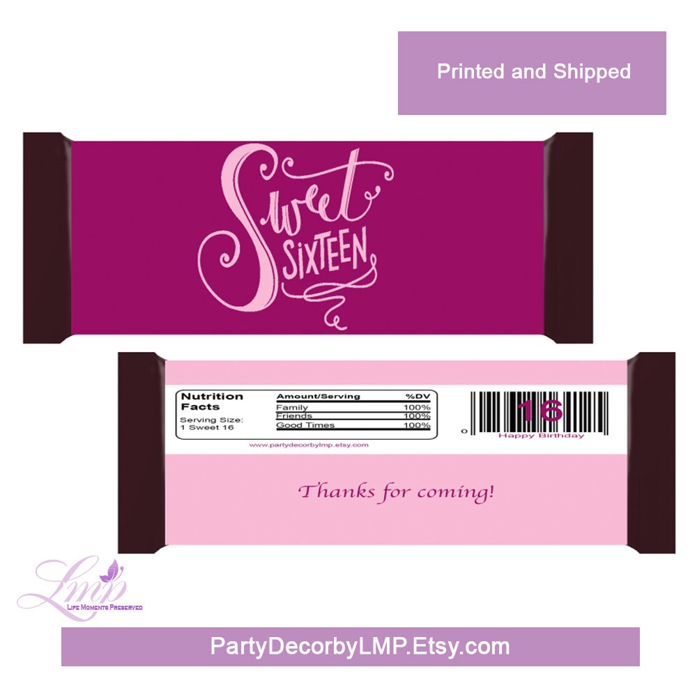 Sweet 16 - Sweet 16 Birthday - Sweet 16 Party Favors - Sweet 16 Chip ...