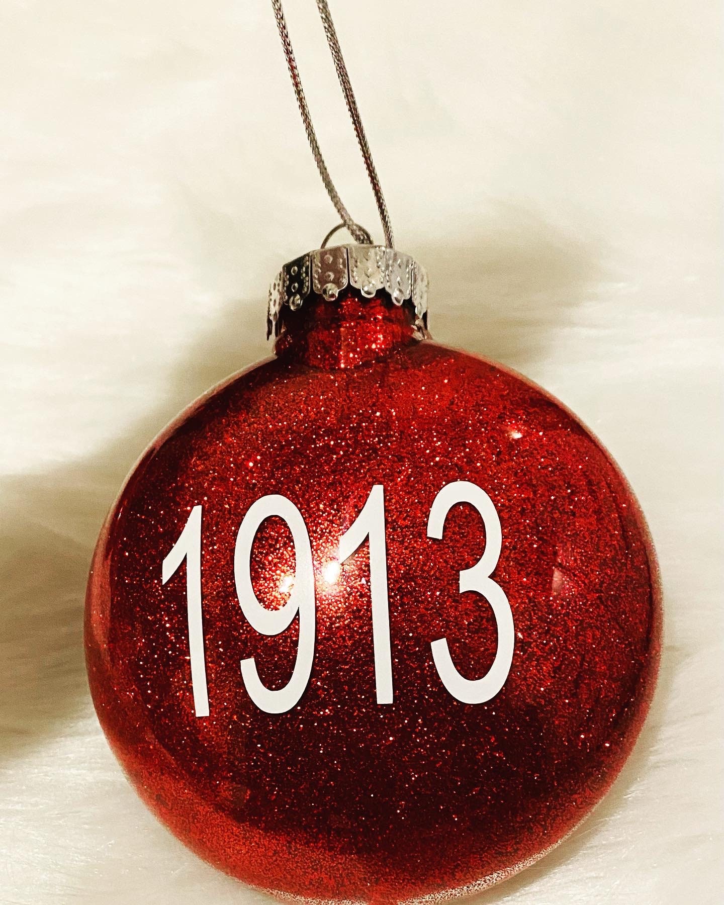 Delta Sigma Theta Christmas Ornament - Delta Glitter Ornament - Red and ...