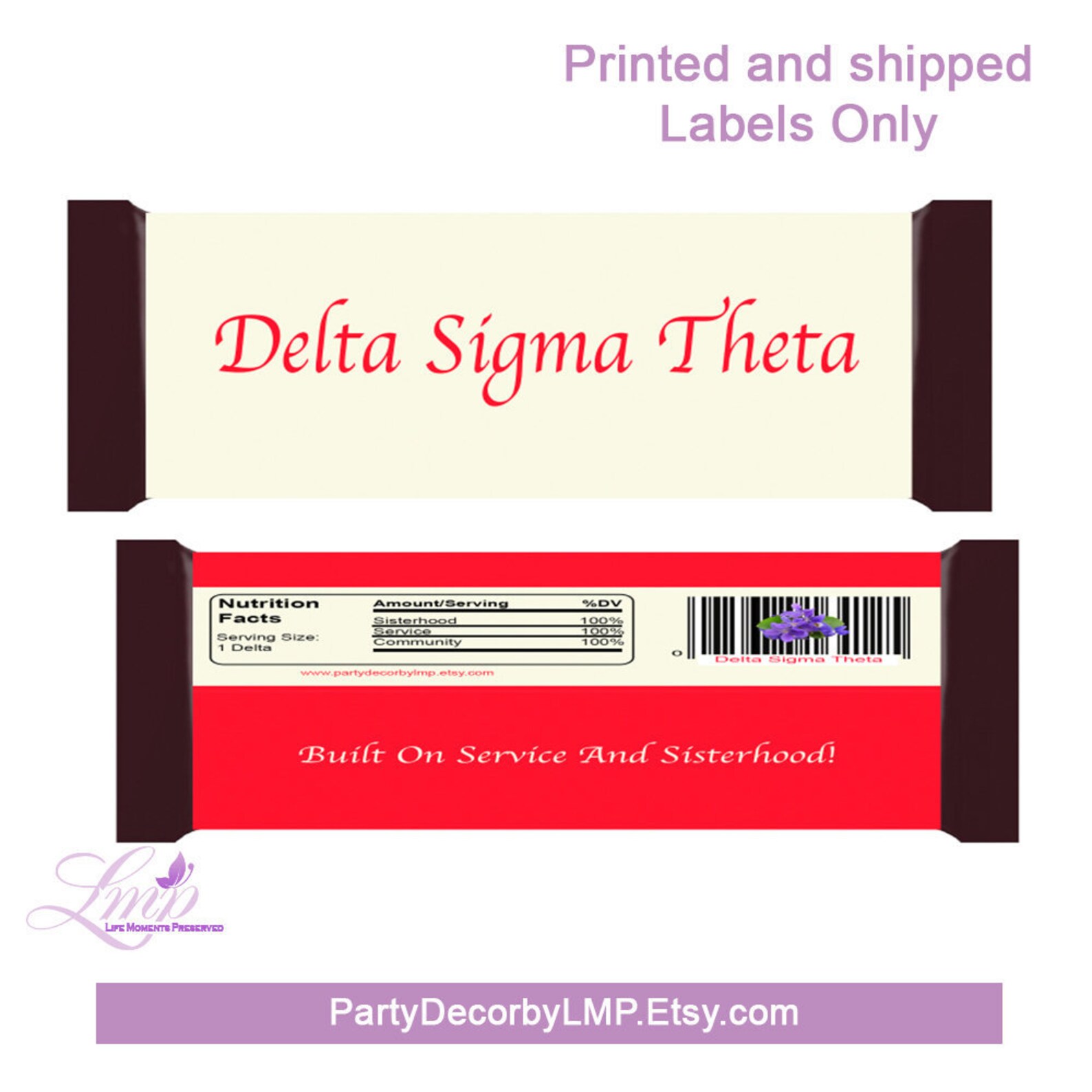 Delta Sigma Theta Candy Bar Wrapper - Delta Sigma Theta Candy Bar ...