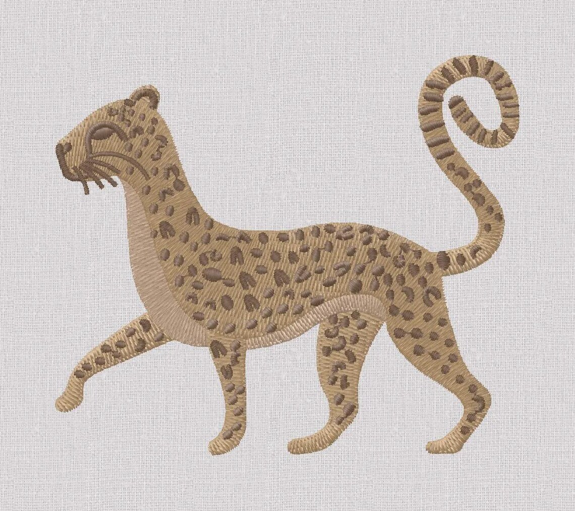 Walking Cheetah Embroidery Design: (4x4 Hoop, Instant Download, 10 ...