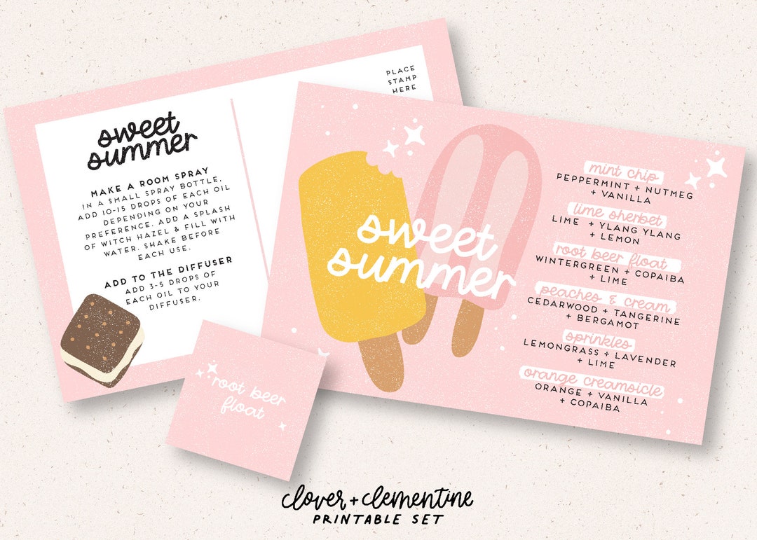 Download + Print | "sweet Summer" Card and Label Set | Summer Blends ...