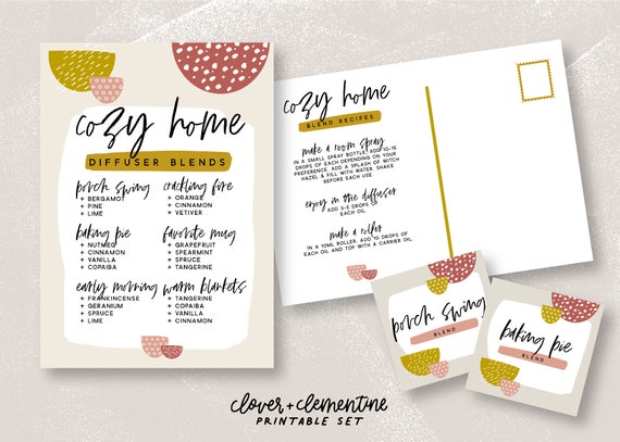 Download Print cozy Home Postcard and Label | Etsy