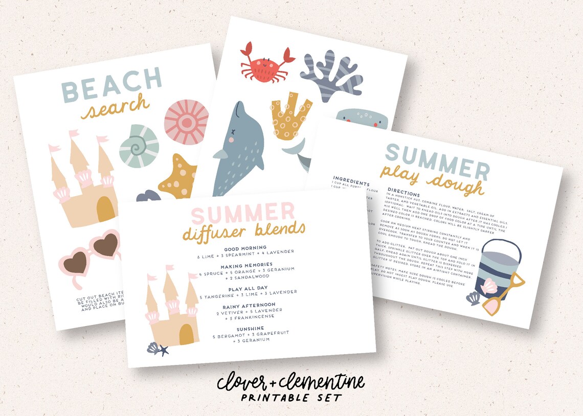 Download Print Kids Summer Blends Play Dough Recipe and | Etsy