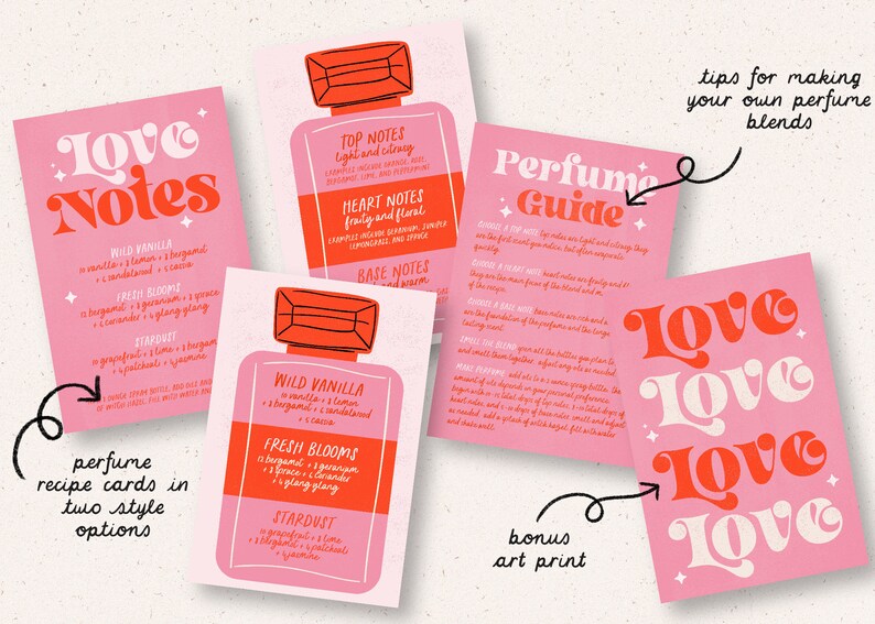 Download + Print | "love Notes Perfume Blends" Valentine 2023 Blends ...