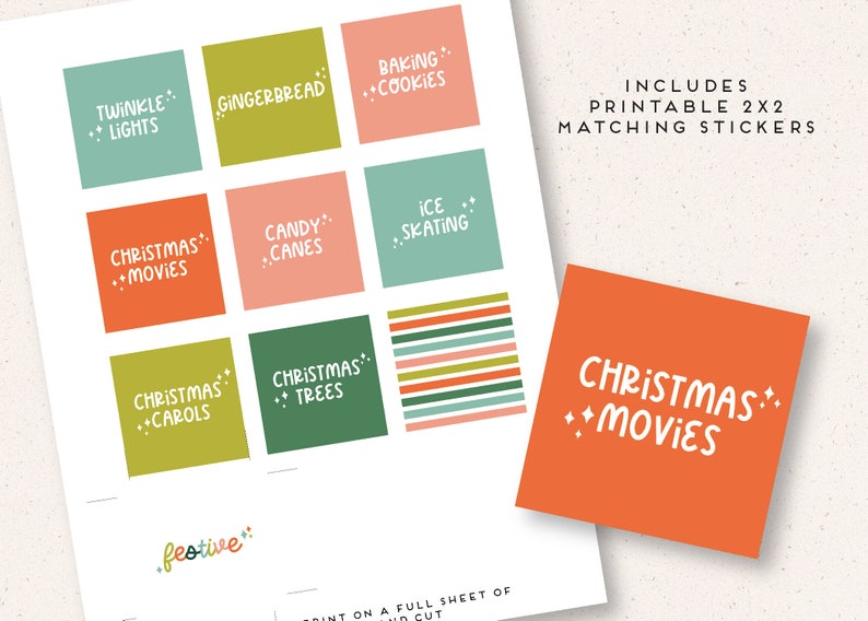 Download + Print | "festive" Christmas Postcard and Label Set ...