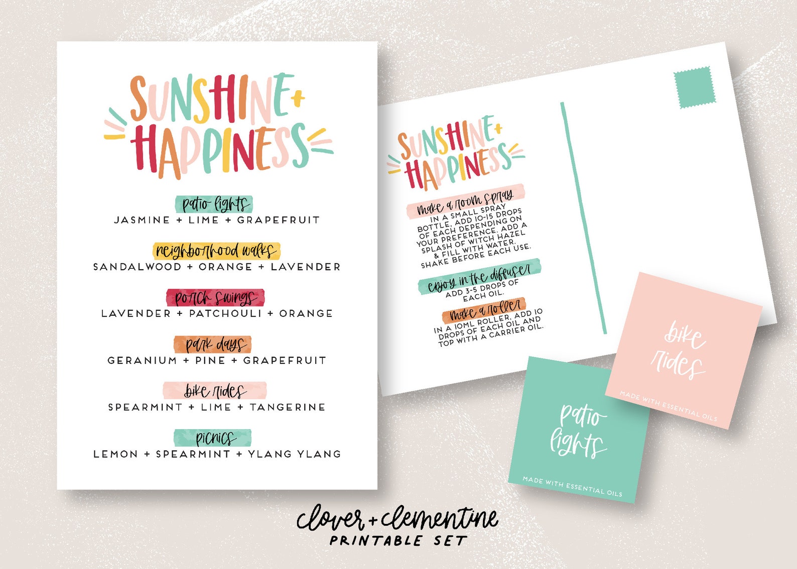 Download Print Sunshine and Happiness Spring and Summer | Etsy