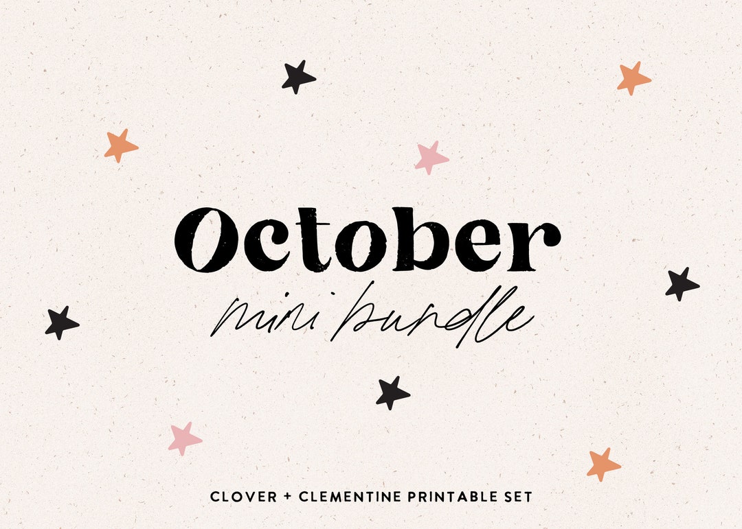 October Mini Bundle | Bundle of Printable Cards, Stickers, and More ...