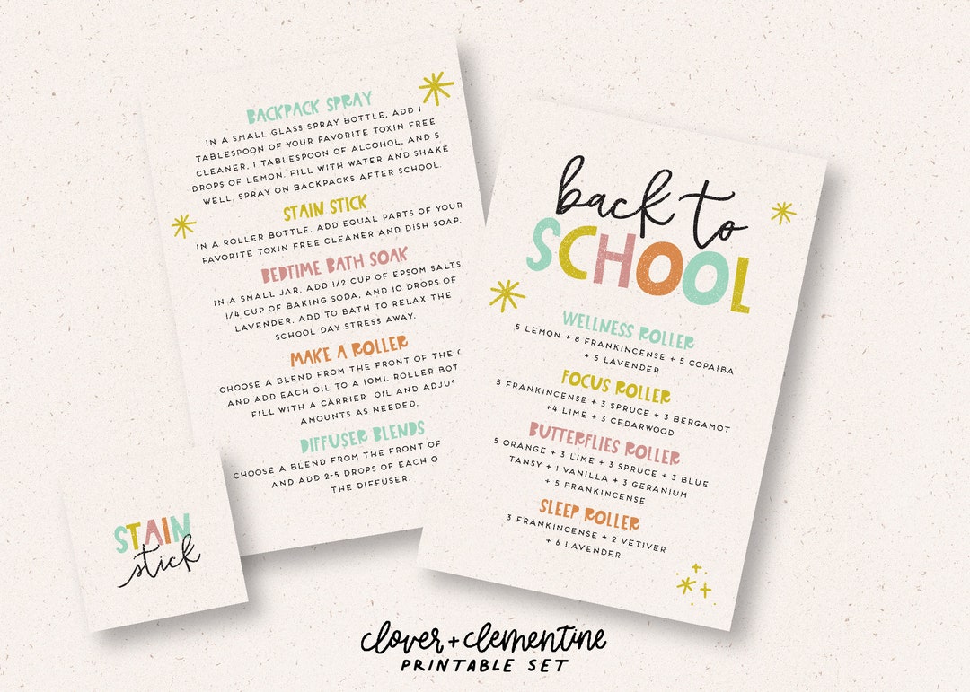 Download + Print | "back to School" Kids Recipe and Label Set | Roller ...