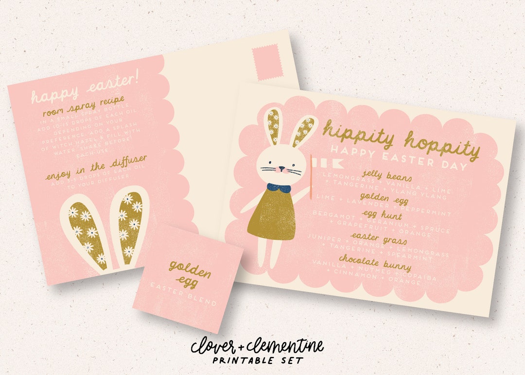 Download + Print | "hippity Hoppity" Easter Card and Label Set | Spring ...