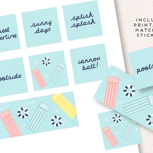 Download + Print | "pool Party" Card and Label Set | Summer Blends ...