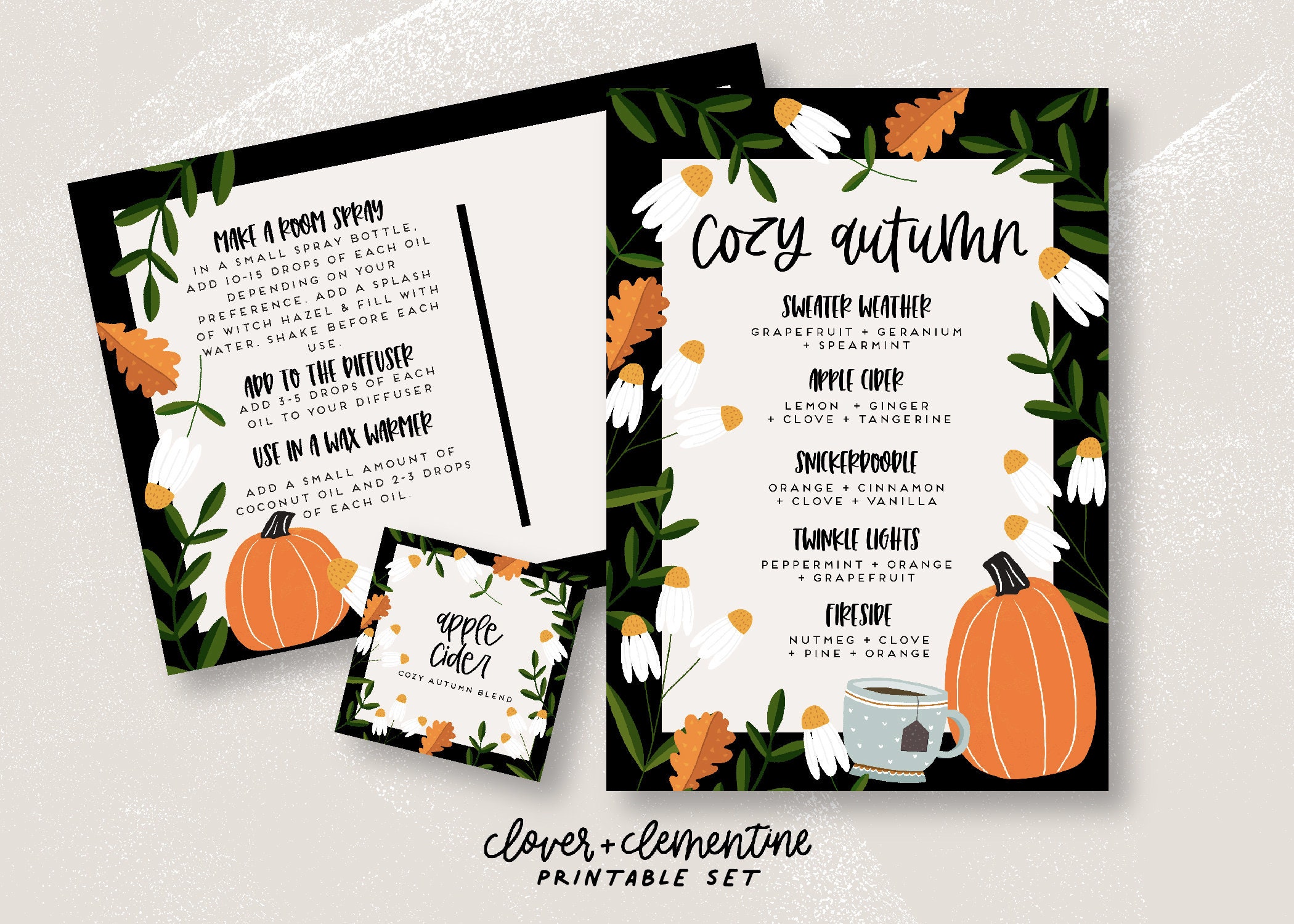 Download Print cozy Autumn Blends Postcard and | Etsy