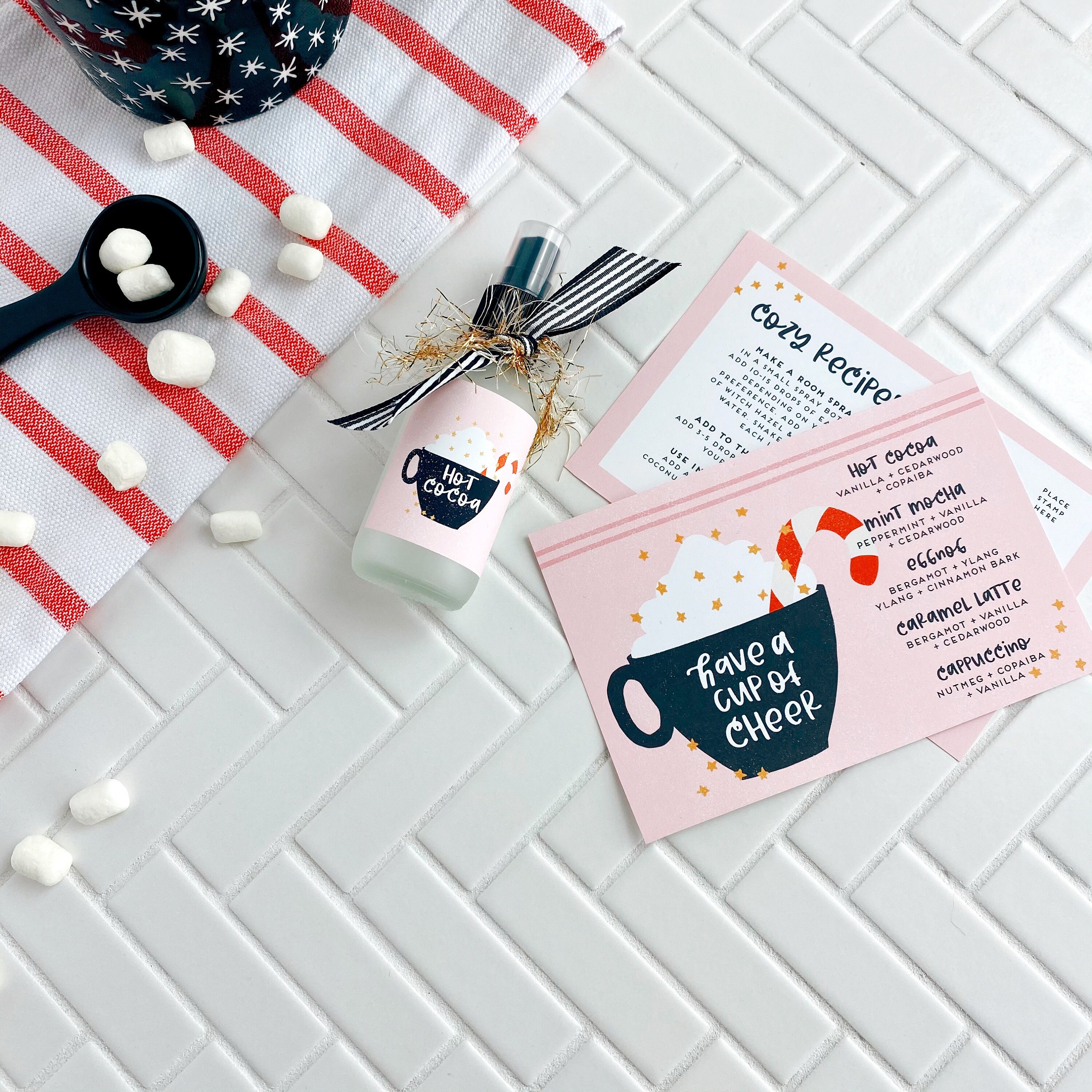 Download Print cup of Cheer Postcard and Label - Etsy