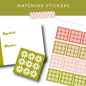 Download + Print | Vintage Retro Recipe and Sample Card | Stickers ...